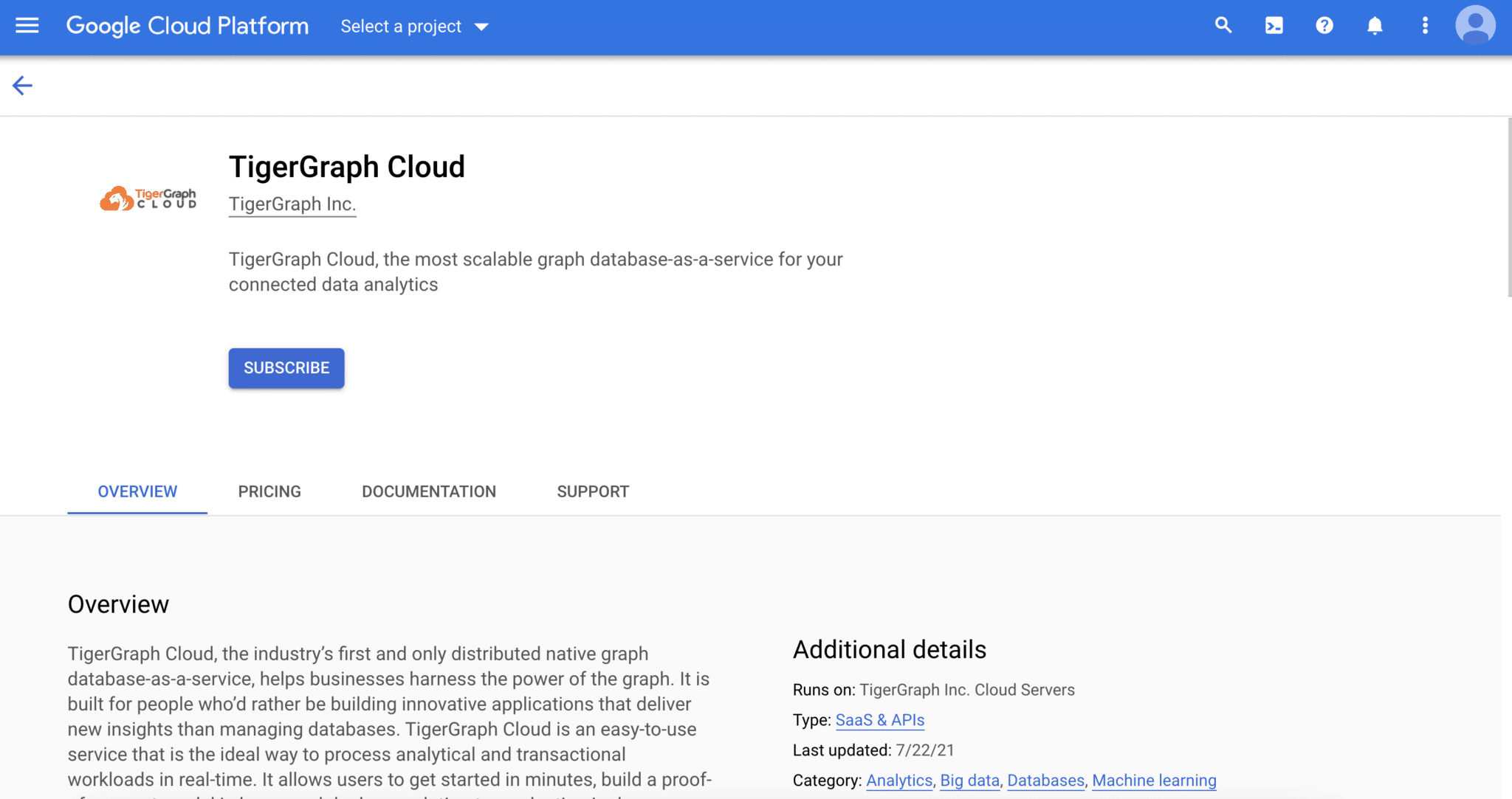 Google Cloud - TigerGraph